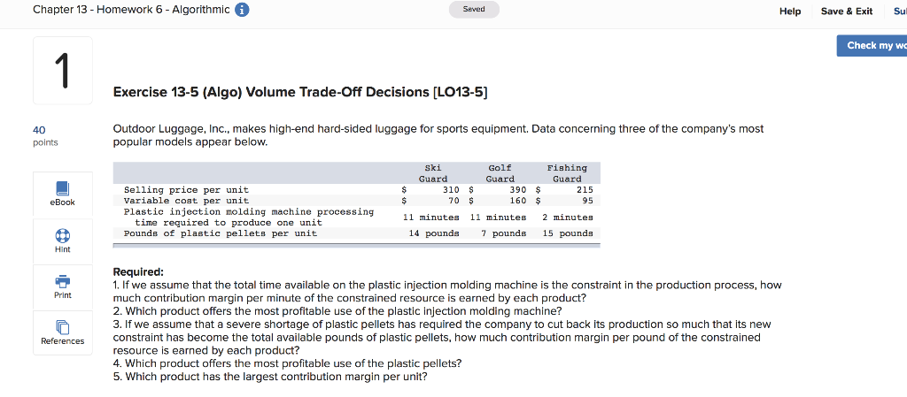 Solved Chapter 13 - Homework 6 - Algorithmic & Seved Help | Chegg.com