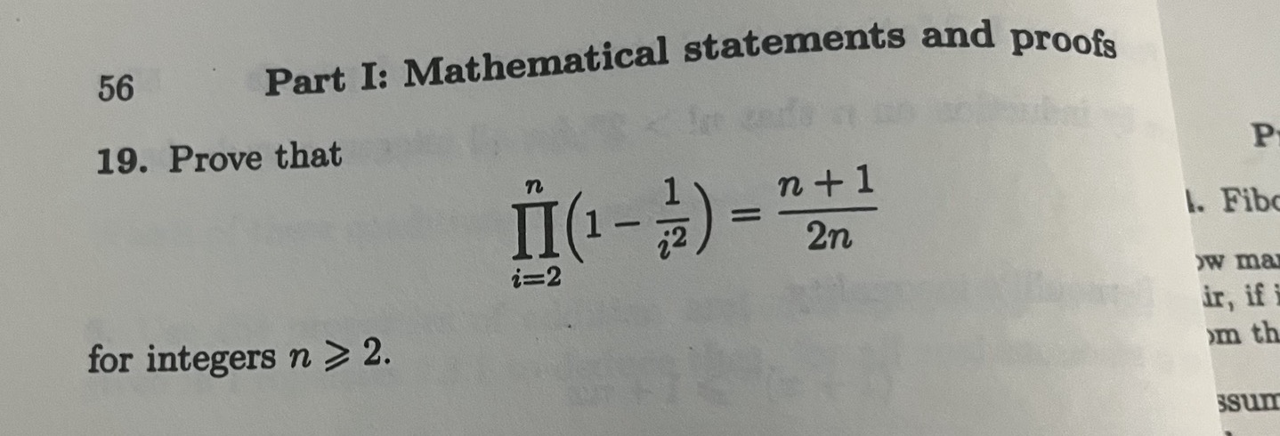 Solved 56 Part I: Mathematical statements and proofs 19. | Chegg.com