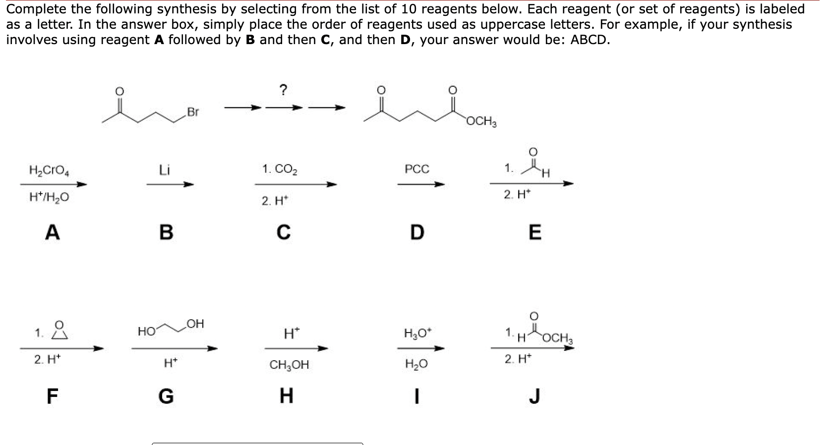 Solved Complete the following synthesis by selecting from | Chegg.com