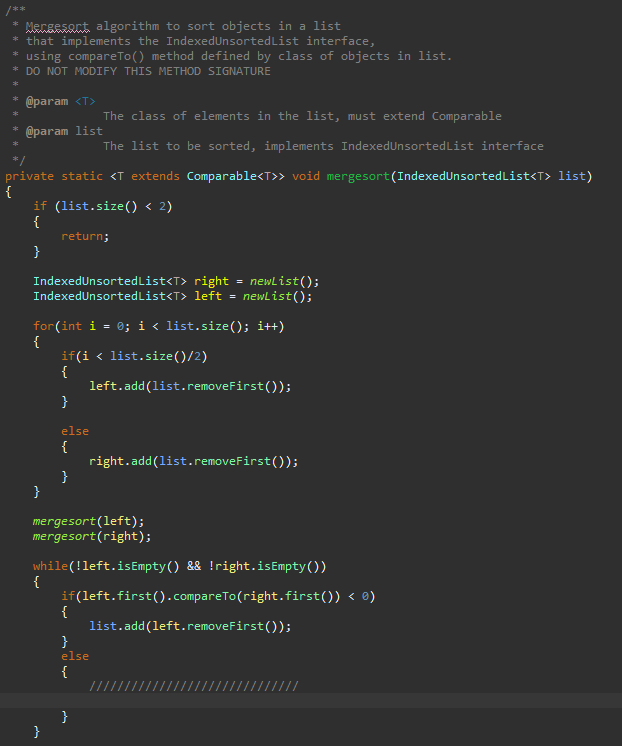 Solved JAVA ONLY* Need help finishing mergesort class. | Chegg.com