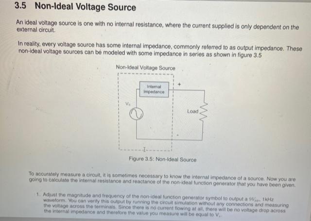 3.5 Non-Ideal Voltage Source An ideal voltage source | Chegg.com