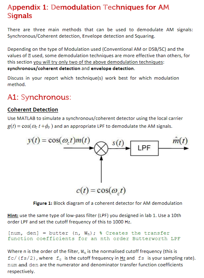 Task 5 - Demodulating Conventional AM Signals | Chegg.com