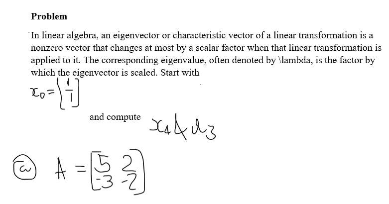 Problem "In linear algebra, an eigenvector or | Chegg.com