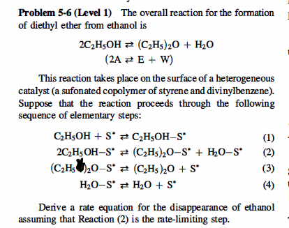 Derive a rate equation for the disappearance of | Chegg.com