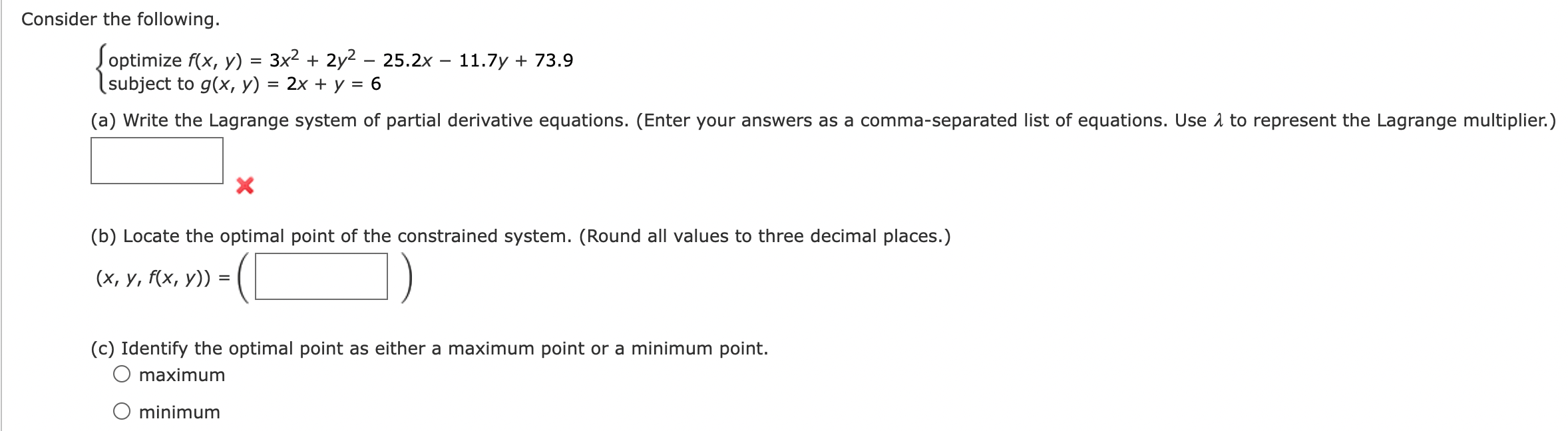 Solved nsider the following. { optimize | Chegg.com