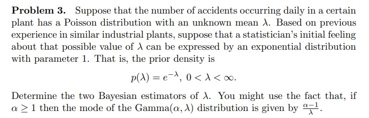 Solved Problem 3. Suppose that the number of accidents | Chegg.com Solved Problem 3. Suppose that the number of accidents | Chegg.com