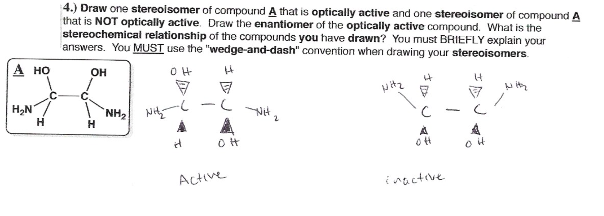 Solved What is the optically activa and not optically | Chegg.com Solved What is the optically activa and not optically | Chegg.com