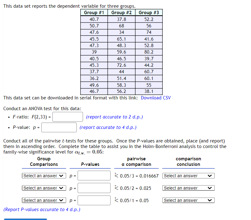This data set reports the dependent variable for | Chegg.com