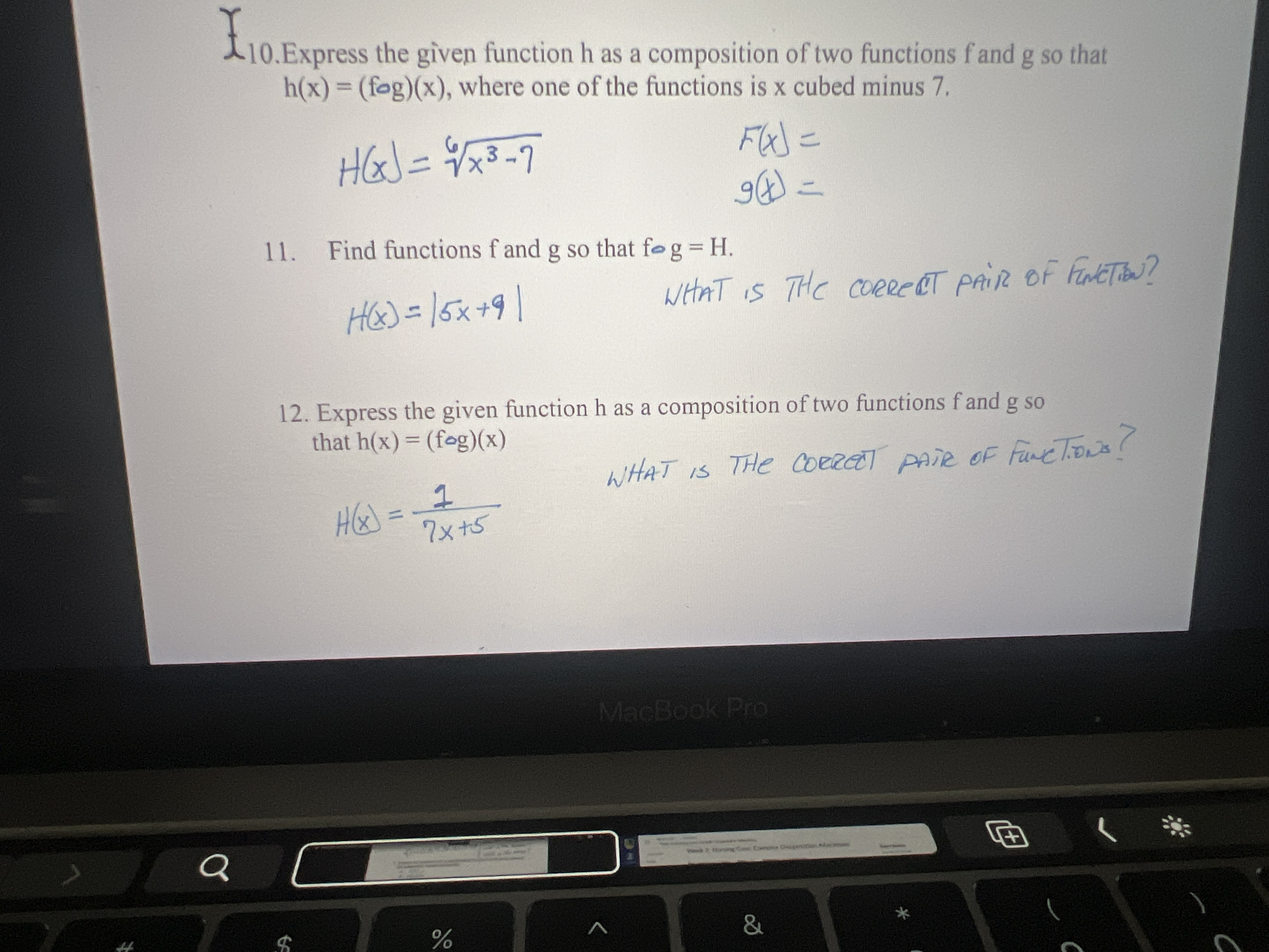 Solved h(x)=(f∘g)(x), where one of the functions is x cubed | Chegg.com