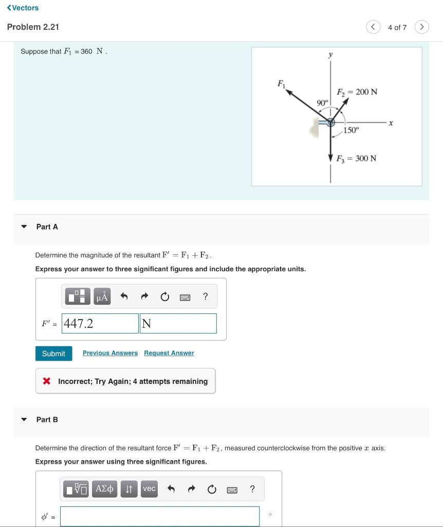 Solved Determine the direction of the resultant force | Chegg.com