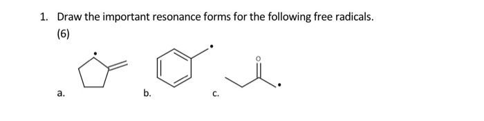Solved Draw the important resonance forms for the following | Chegg.com