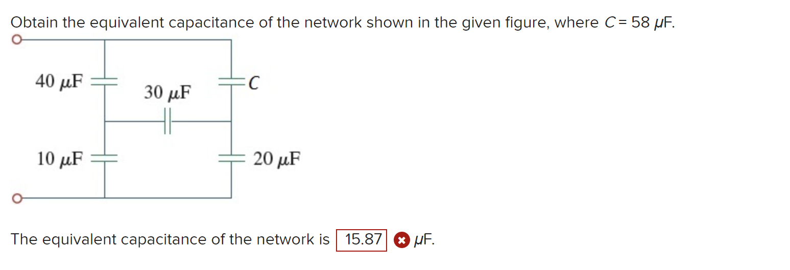 Solved Obtain the equivalent capacitance of the network | Chegg.com
