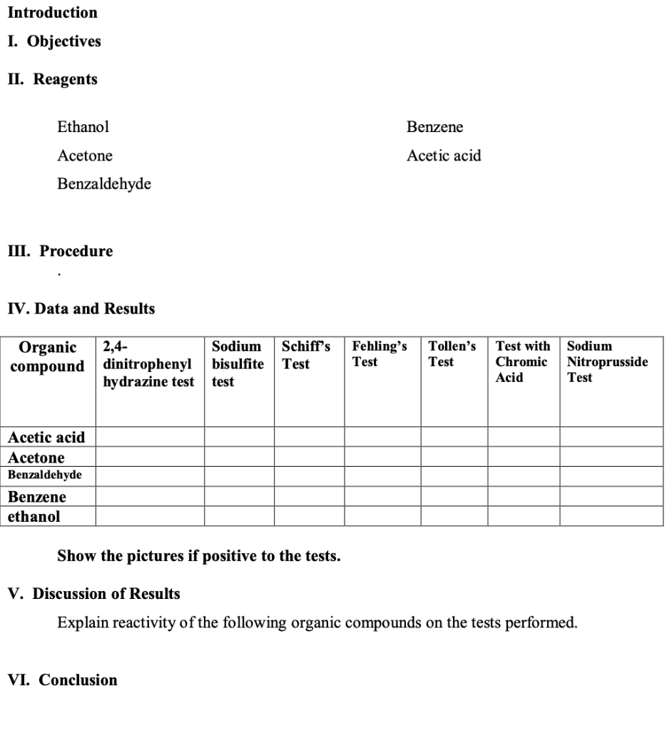 Solved III. Procedure IV. Data and Results Show the | Chegg.com