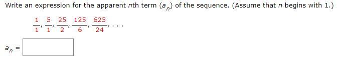 Solved Write an expression for the apparent nth term (an) of | Chegg.com