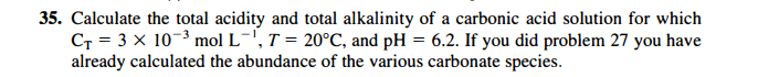 5. Calculate the total acidity and total alkalinity | Chegg.com
