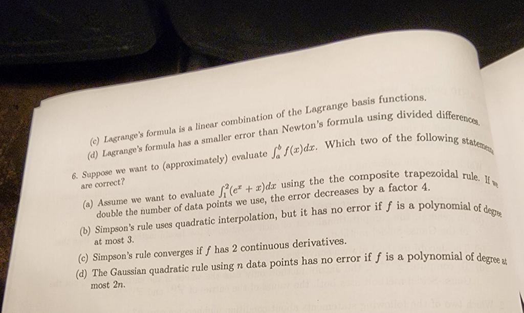 Solved (c) Lagrange's formula is a linear combination of the | Chegg.com
