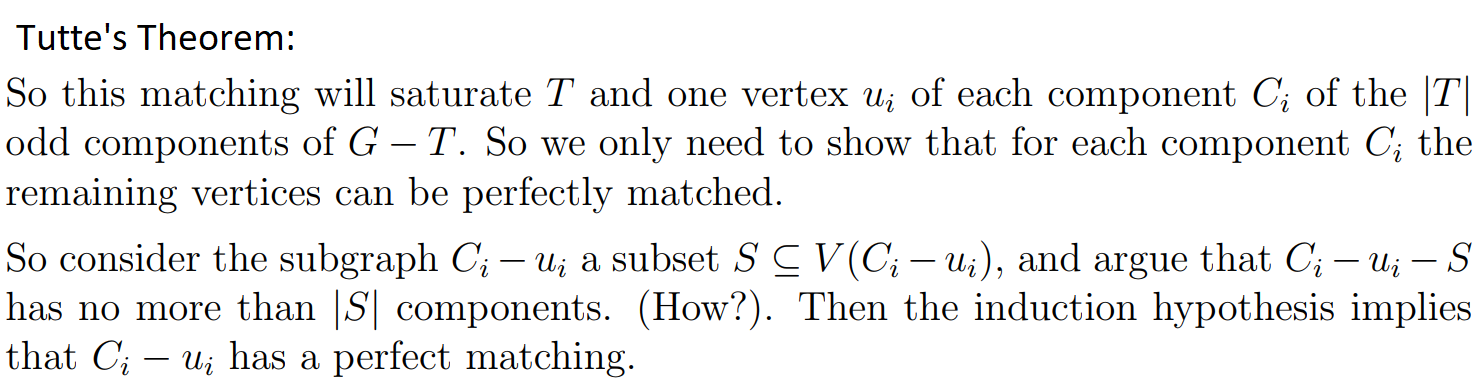 Solved Tutte's Theorem: So this matching will saturate T and | Chegg.com