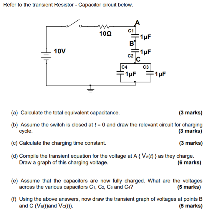 Solved Refer to the transient Resistor - Capacitor circuit | Chegg.com