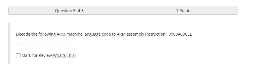Solved Decode the following ARM machine language code to ARM | Chegg.com