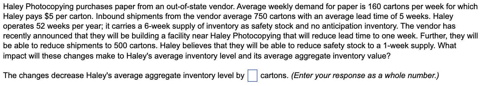 Solved B. The changes decrease Haley's average aggregate | Chegg.com