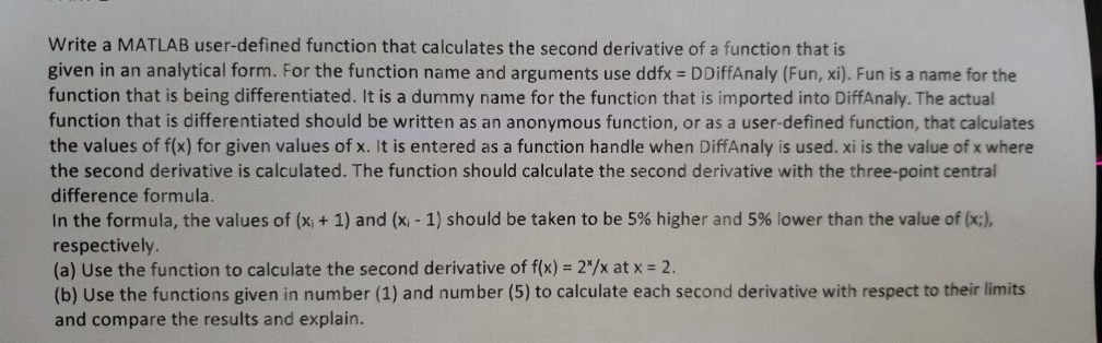 Solved Write A Matlab User Defined Function That Calculates 5076