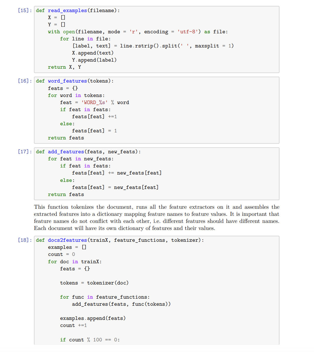 Solved \# Pre-process test documents. devX_feat = docs 2 | Chegg.com
