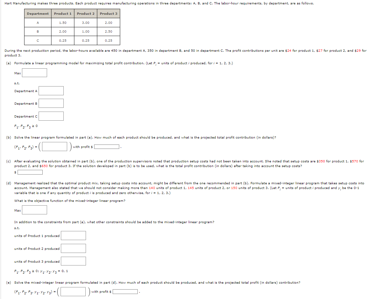 Solved product 3 . (a) Formulate a linear programming model | Chegg.com