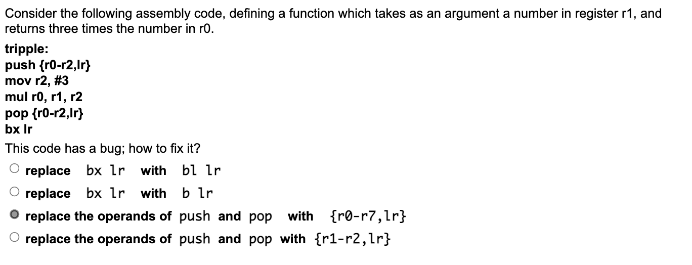 Solved Consider the following assembly code, defining a | Chegg.com