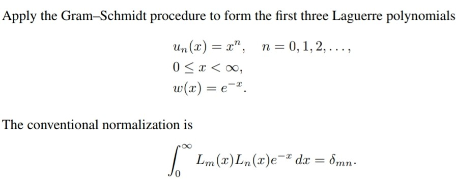Solved Apply the Gram-Schmidt procedure to form the first | Chegg.com