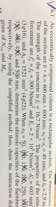 6.1 An eccentrically compressed column is a | Chegg.com