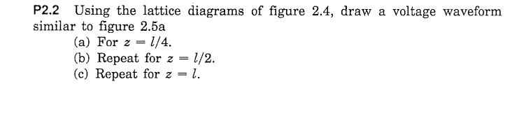 Solved P2.2 Using the lattice diagrams of figure 2.4, draw a | Chegg.com