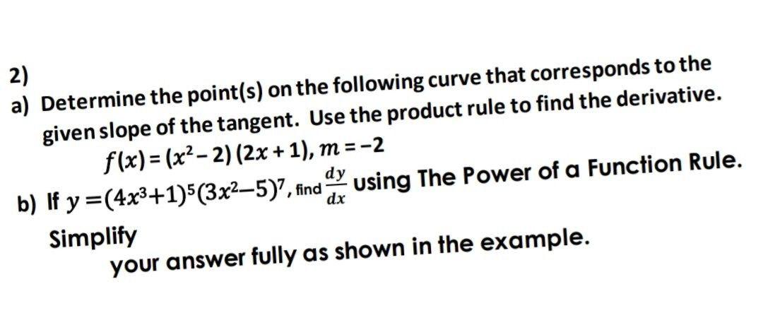 Solved - = 2) a) Determine the point(s) on the following | Chegg.com