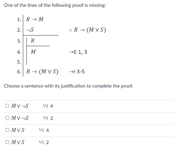 One of the lines of the following proof is missing: | Chegg.com