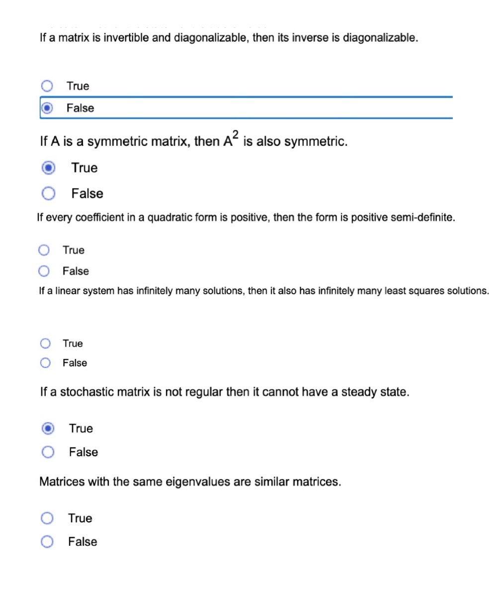 Solved If a matrix is invertible and diagonalizable, then | Chegg.com