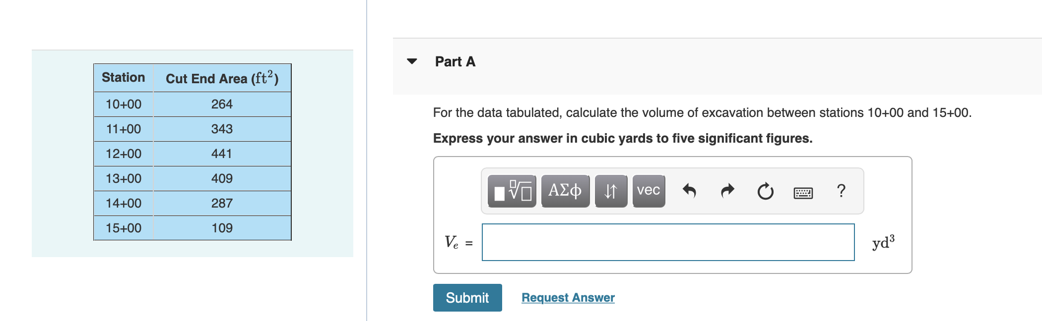 Solved For the data tabulated, calculate the volume of | Chegg.com
