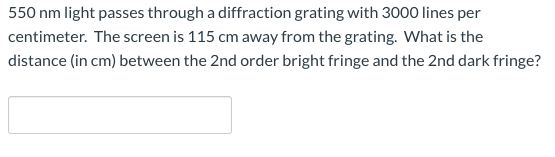 Solved 550 nm light passes through a diffraction grating | Chegg.com