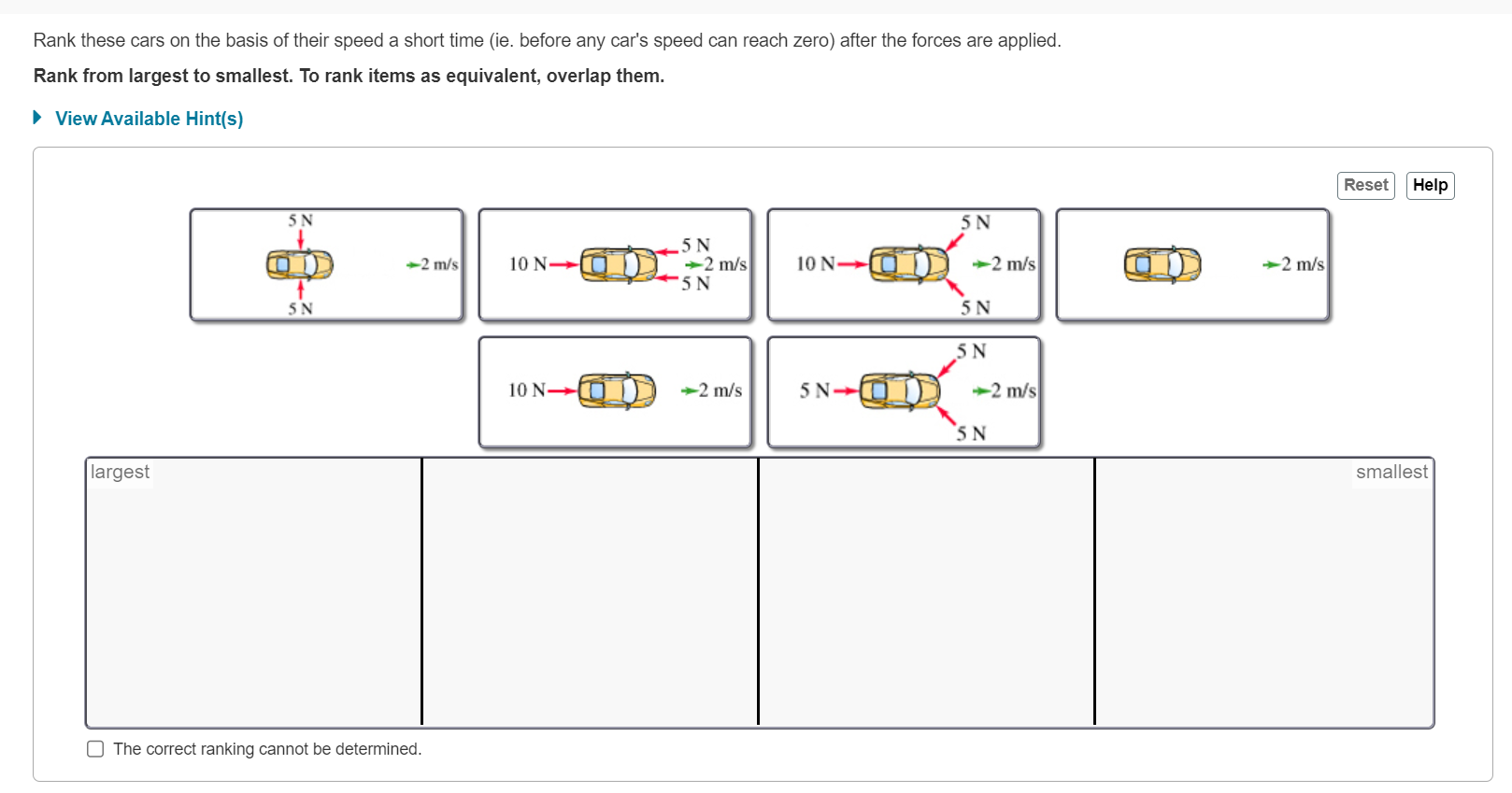 Solved Rank these cars on the basis of their speed a short | Chegg.com