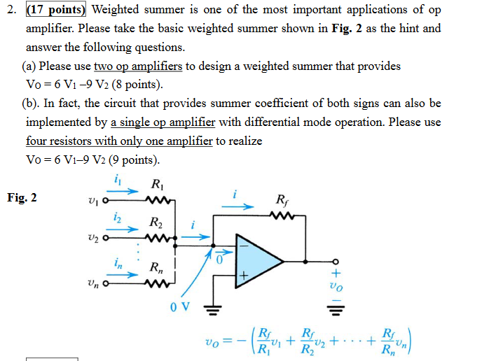 Solved 2. (17 points) Weighted summer is one of the most | Chegg.com