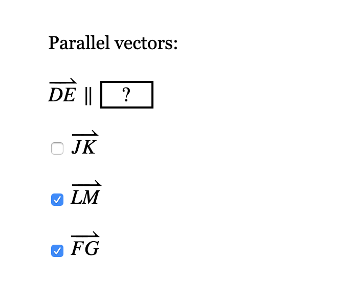 Solved Identify the equal and parallel vectors. 13) Fi Equal | Chegg.com