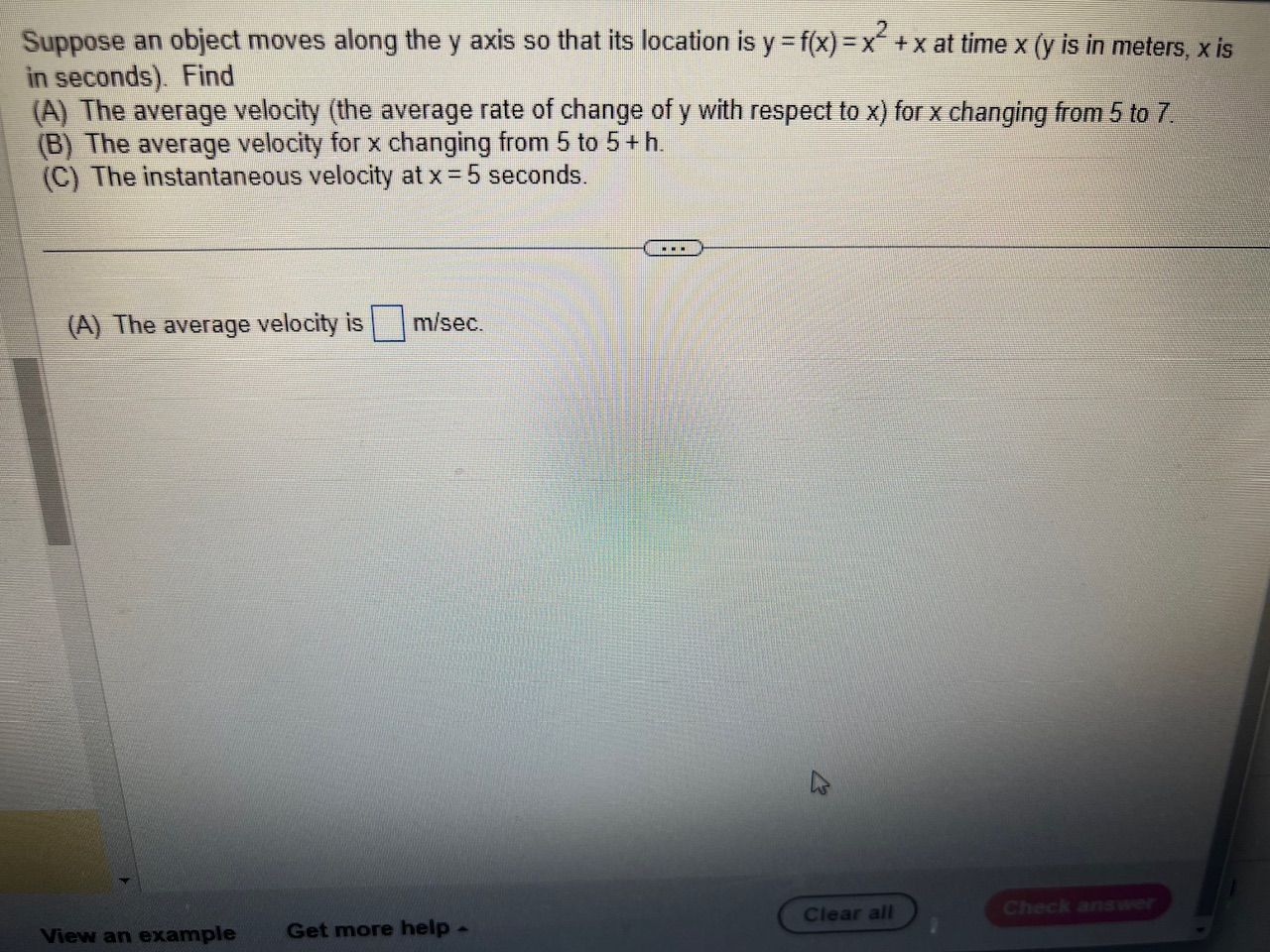 Solved Suppose An Object Moves Along The Y Axis So That Its