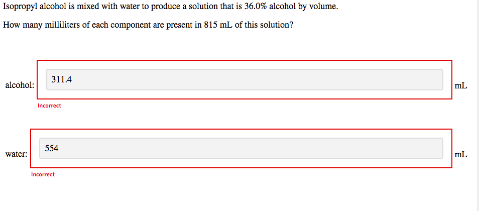 Solved Isopropyl alcohol is mixed with water to produce a | Chegg.com