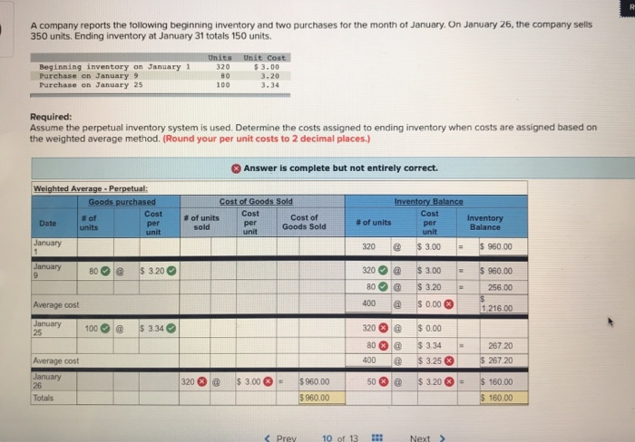 Solved A company reports the tollowing beginning inventory | Chegg.com