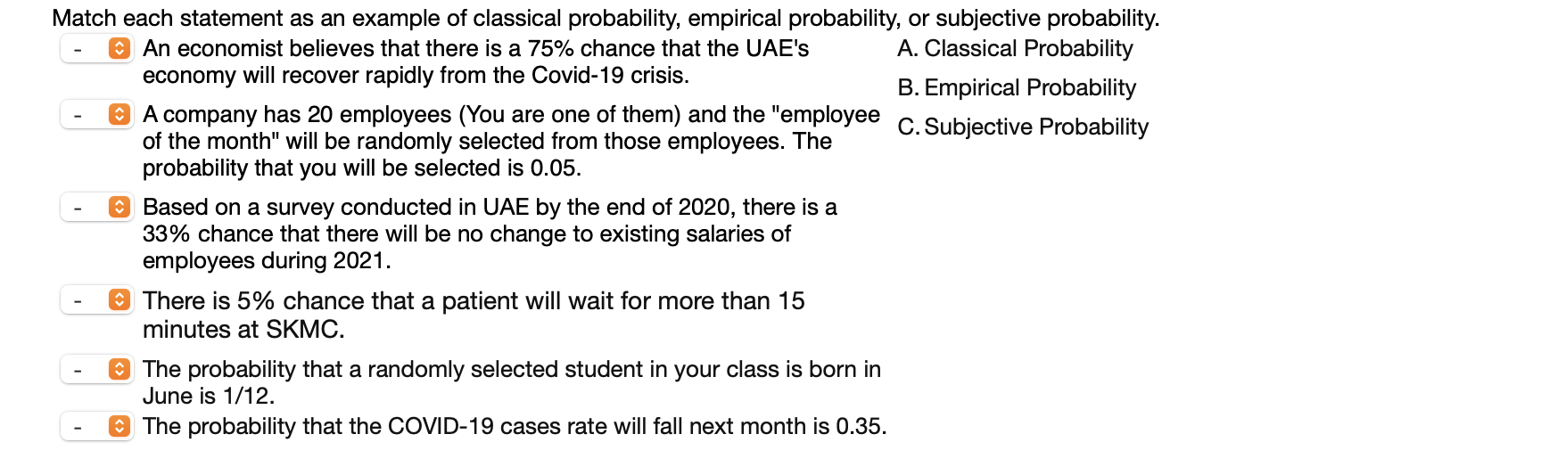 Solved Match each statement as an example of classical | Chegg.com