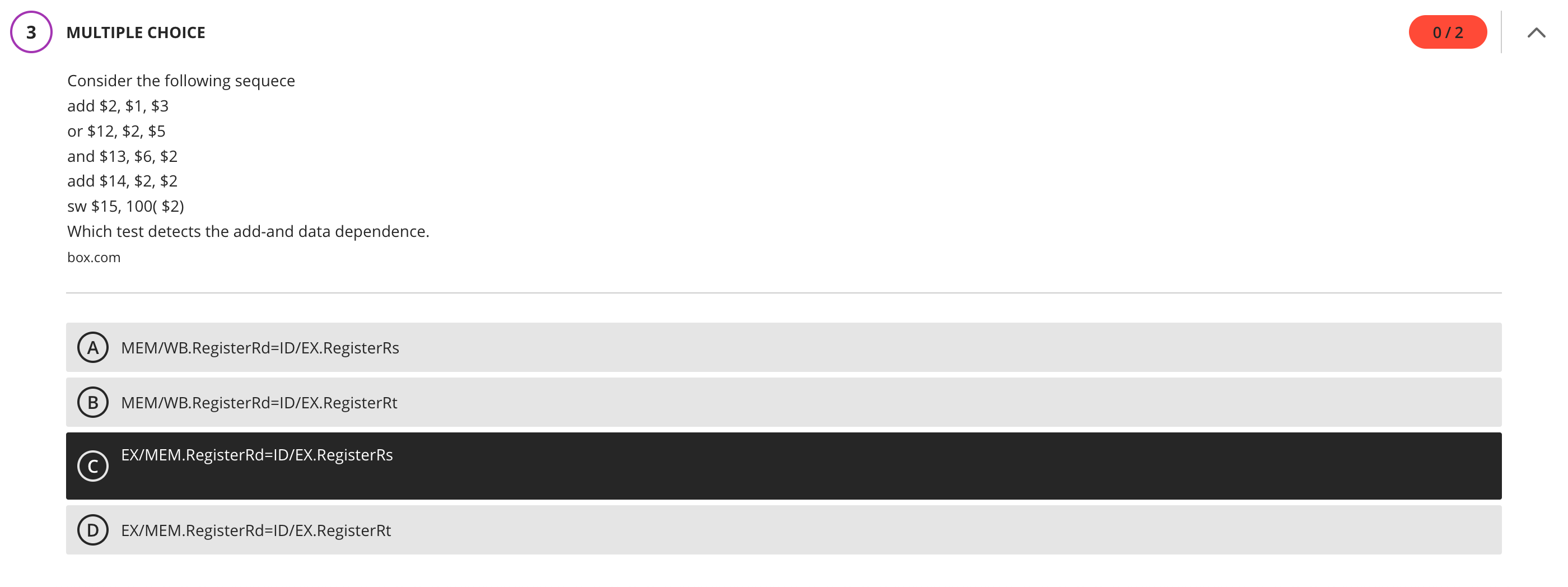 Solved 3 ﻿MULTIPLE CHOICE Consider the following sequece add | Chegg.com