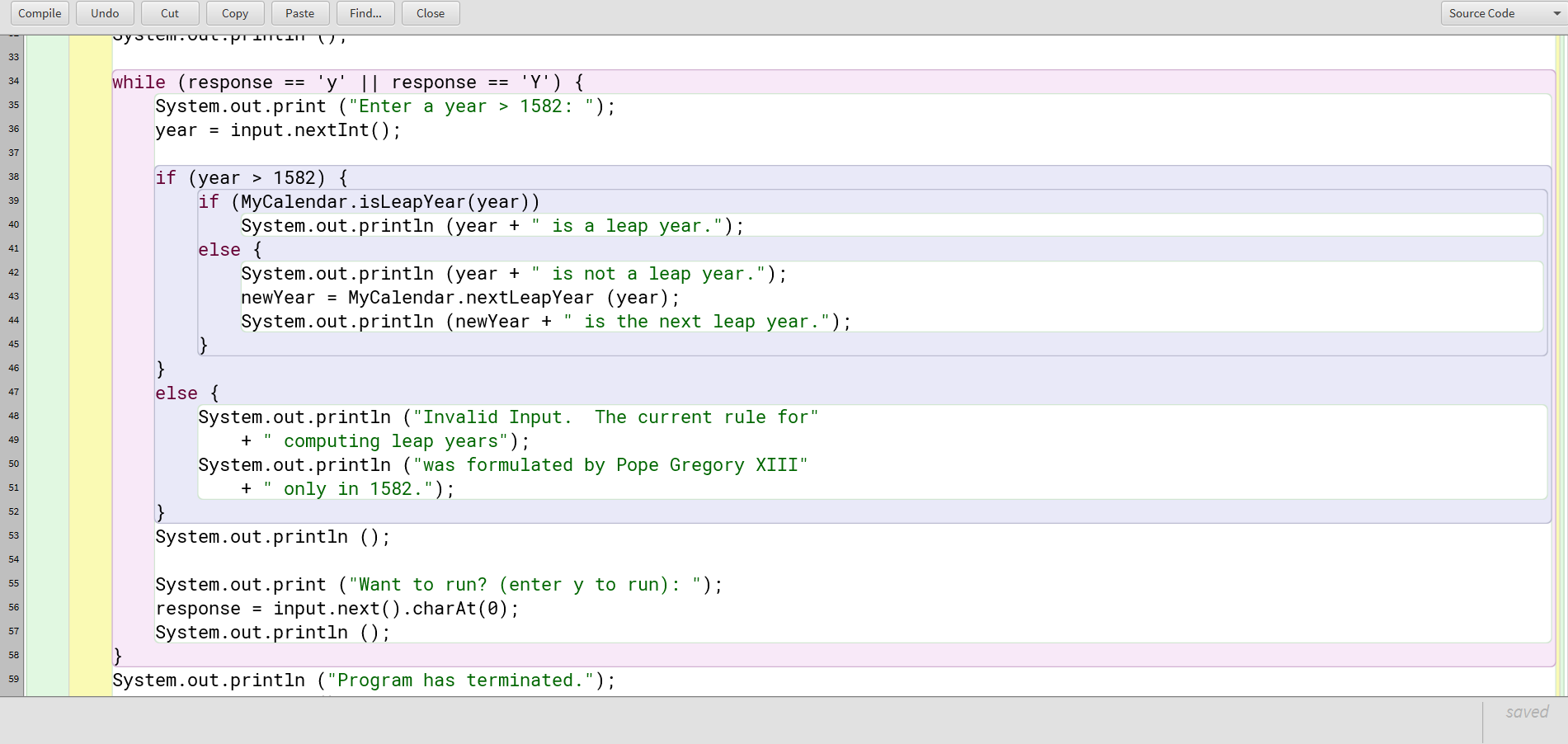 Solved The code's output produces a 0 every time an invalid | Chegg.com