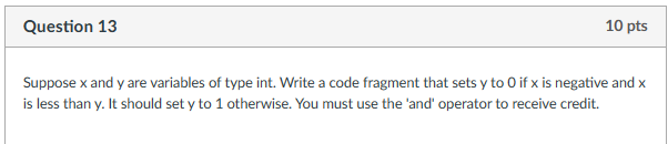 Suppose X And Y Are Variables Of Type Int Write A 