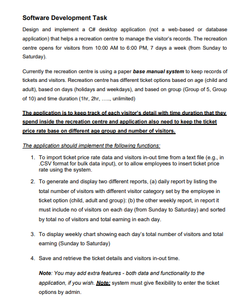 Solved Software Development Task Design and implement a C# | Chegg.com