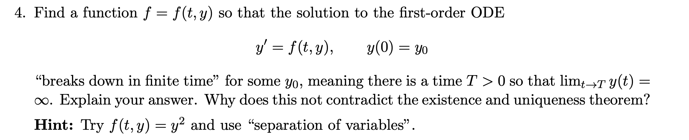 Solved Find A Function F F T Y ﻿so That The Solution To The