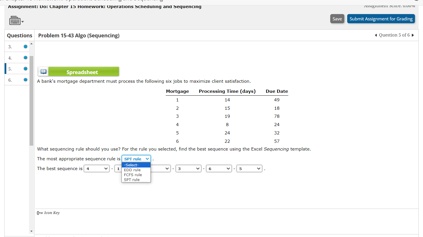 Solved What sequencing rule should you use? For the rule you | Chegg.com