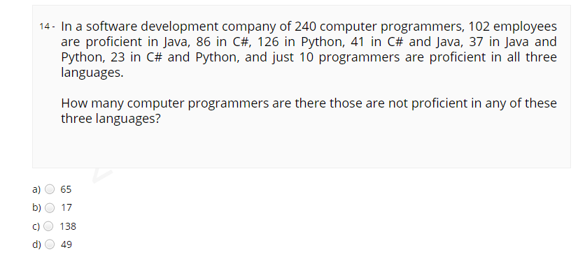 Solved 14- In a software development company of 240 computer | Chegg.com
